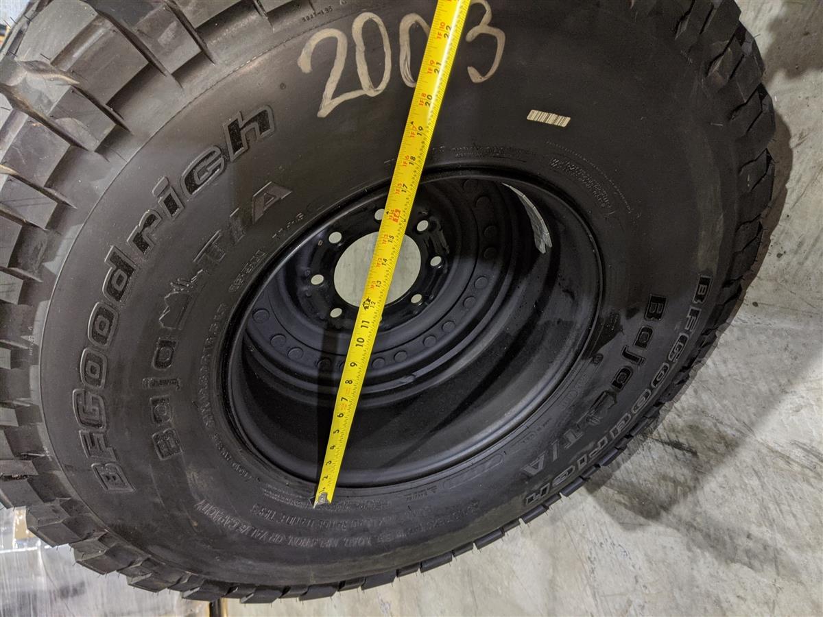 BF Goodrich Baja T/A 37X12.50R16.5LT Radial Tire Mounted on 24 Bolt Rim 100% Tread HMMWV